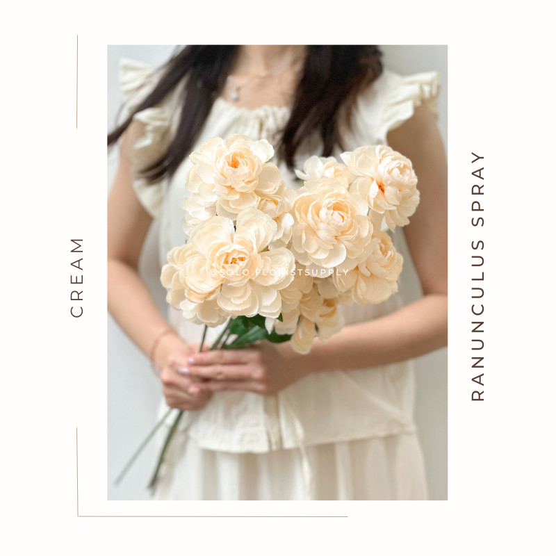 Jual RANUNCULUS SPRAY X3mawar bulat rose artificial flower Bunga Palsu ...