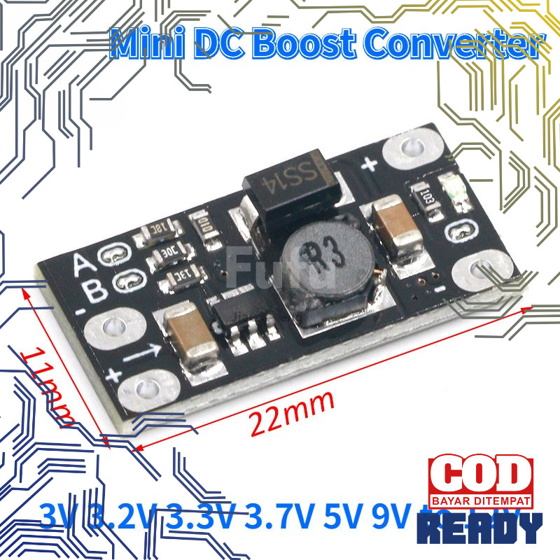 Jual Micro Step Up Boost in 2.5v 3.7v out 5v 8v 9v 12v DC Power Supply | Shopee Indonesia