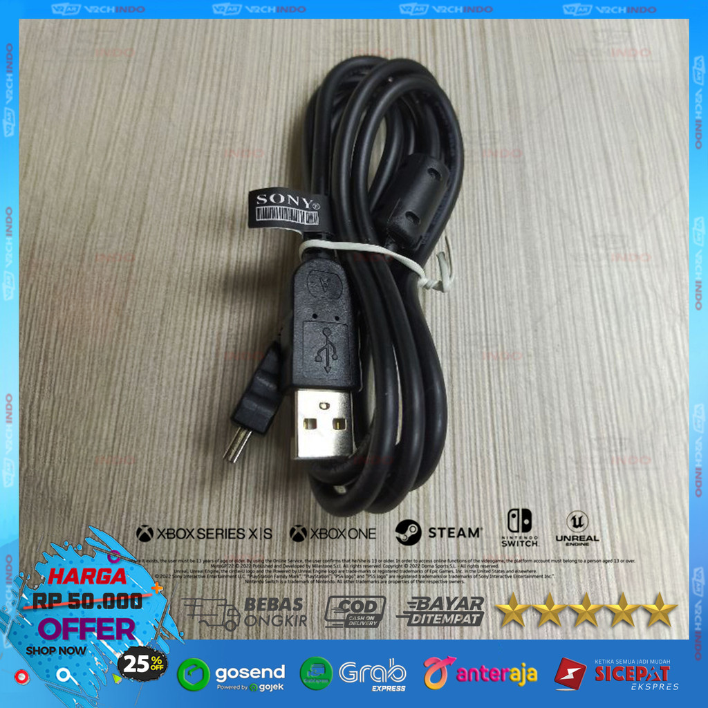 Jual Kabel Data Charger SONY VAIO Stik PS3 / PSP / PC / USB to Mini USB ...