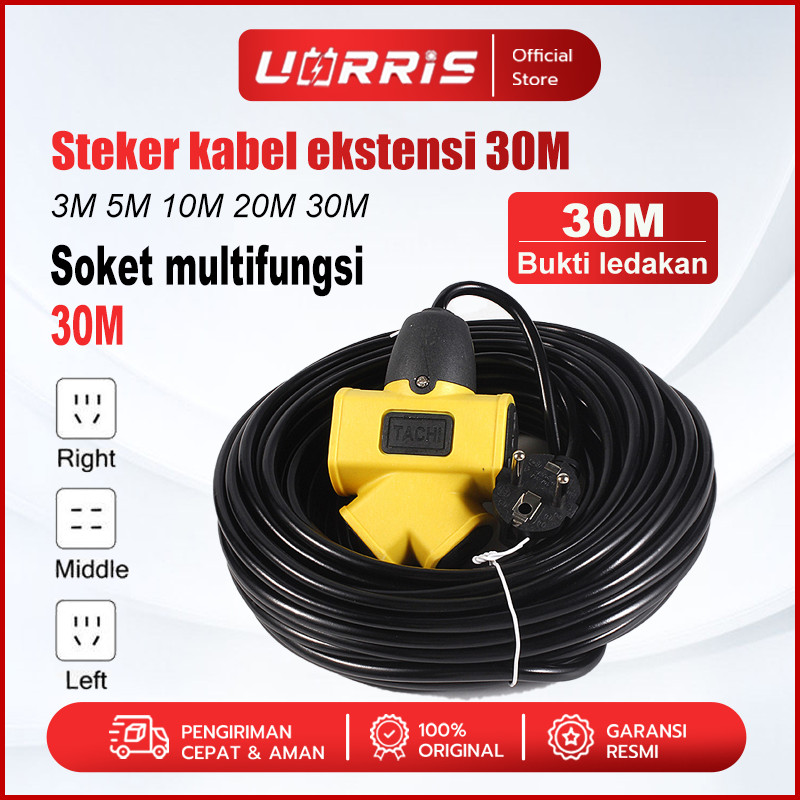 Jual UORRIS 3600W Soket Kabel Extension Cord Extra-long Plug-in Strip ...