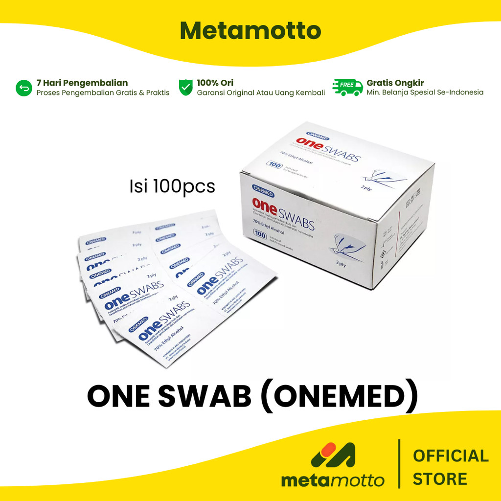 Jual ALKOHOL SWAB ONE SWAB ONEMED ISI 100pcs - Metamotto | Shopee Indonesia