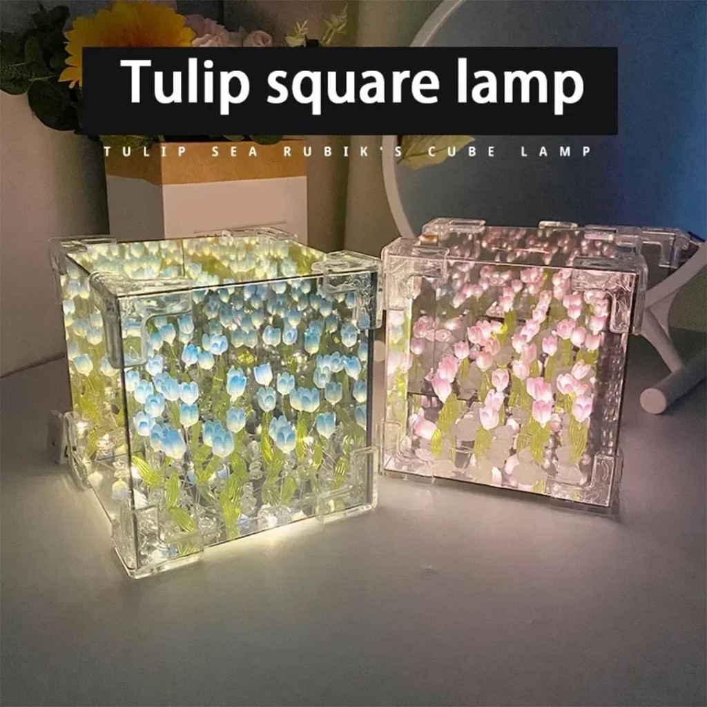 Jual [10*10cm] Tulip Lampu 20 Bunga /Lampu Malam Led Cermin DIY /Buatan ...