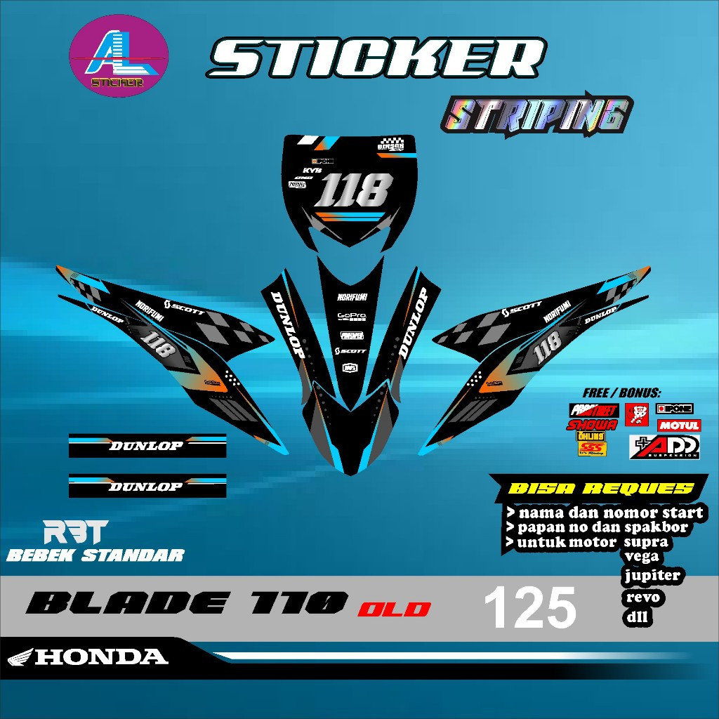 Jual Sticker RBT BLADE 11O/OLD SETICKER SEMI DECAL MOTOR RBT BEBEK ...