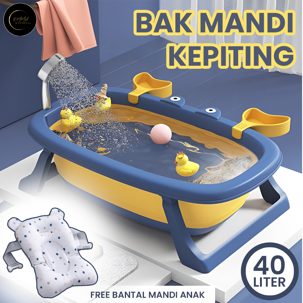 Jual EM Bak Mandi Bayi Lipat Portable Baby Bath Tub Tempat Mandi Bayi ...