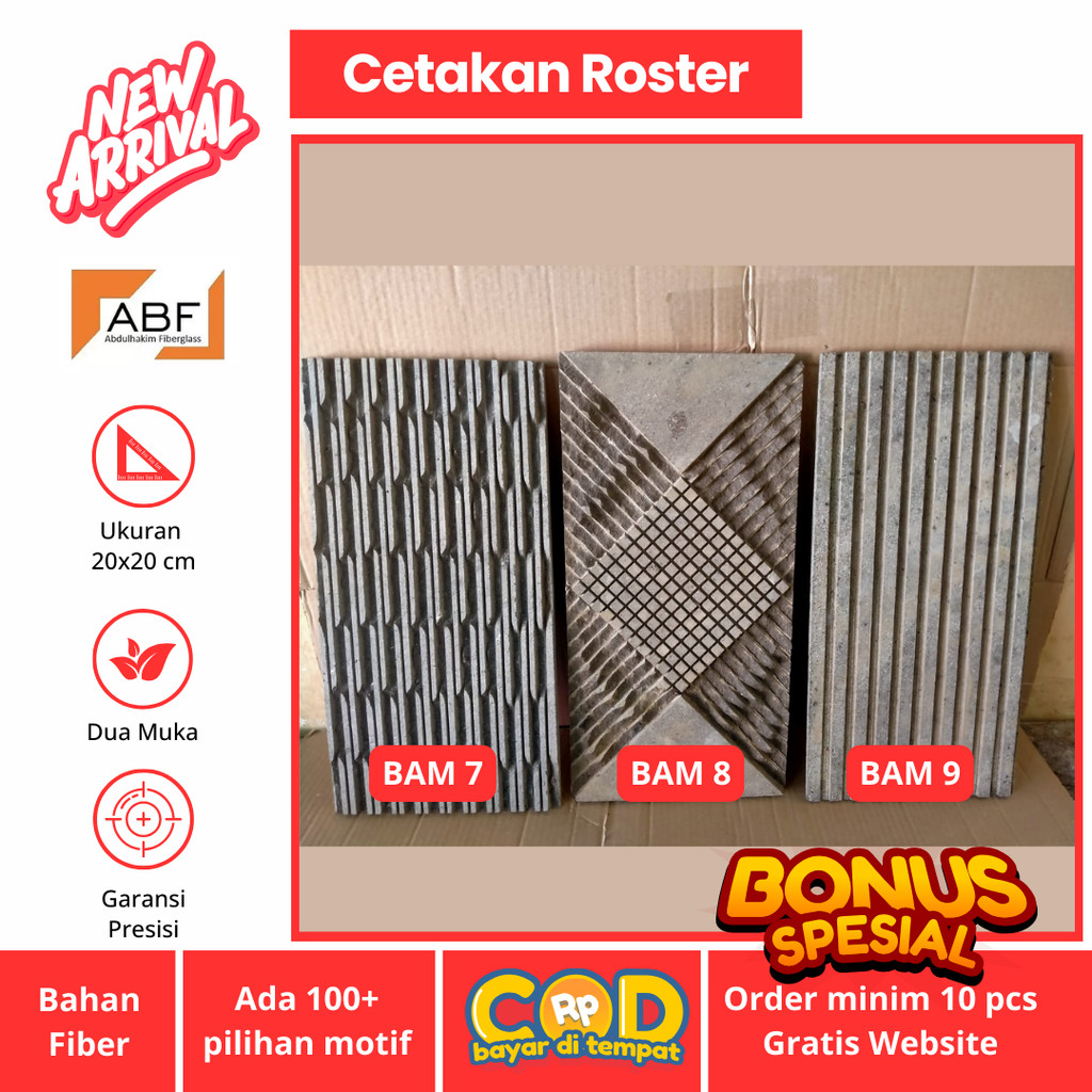 Jual cetakan fiber baru alam 20x40 cm / cetakan batu alam dekorasi ...