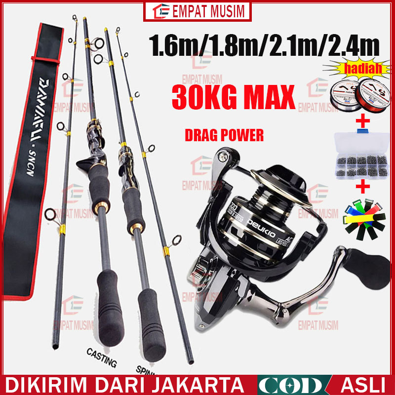 Jual joran pancing 1.65m-2.7m 2 bagian pancing reel 2000 3000 5000 7000 joran spining reel ...