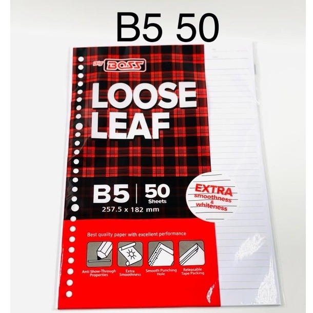 Jual ( StaLand ) LOOSE LEAF BIG BOSS B5 50 / Isi Kertas File Binder Big ...