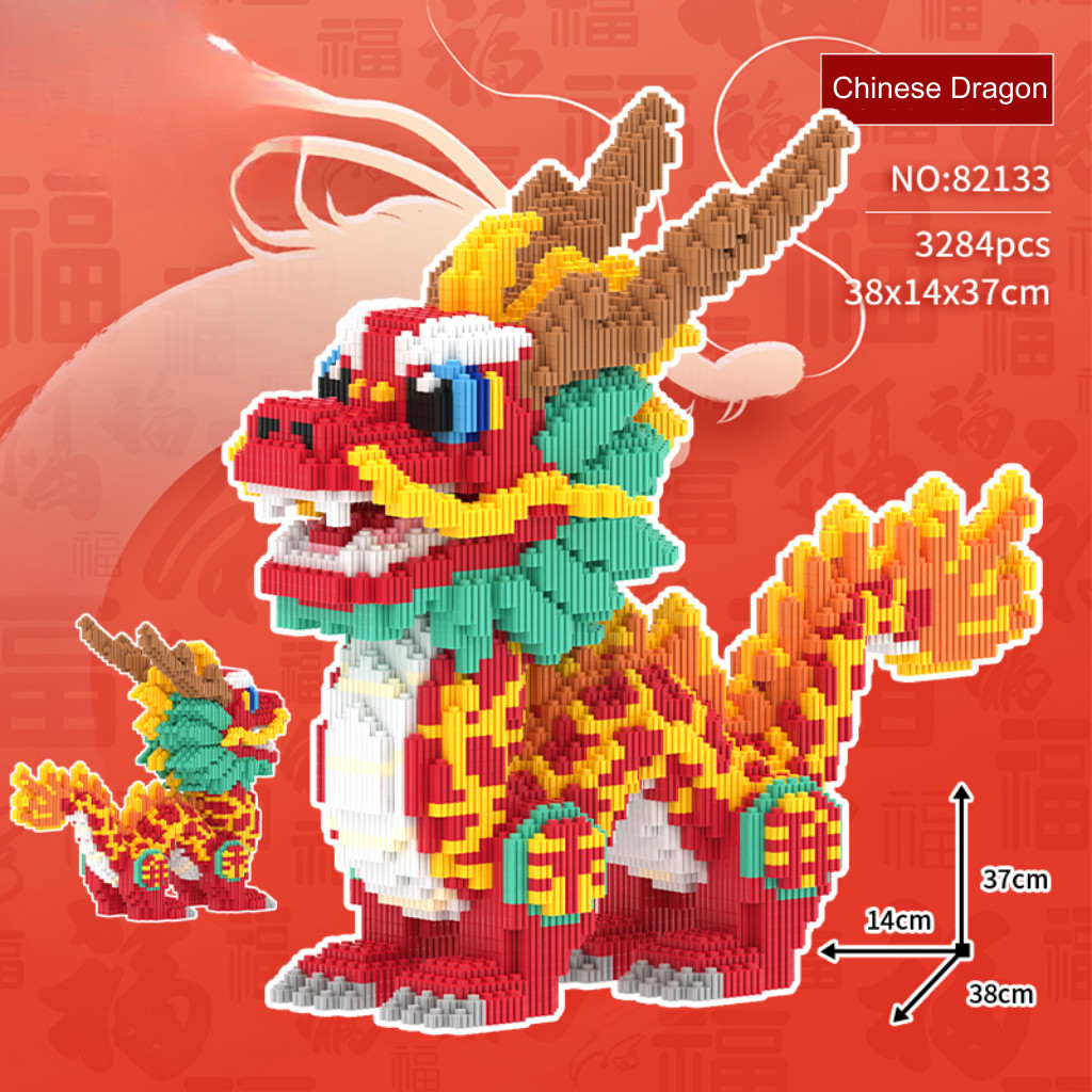 Jual Mainan Nano Block CNY New Year Chinese Dragon Medium Bricks ...