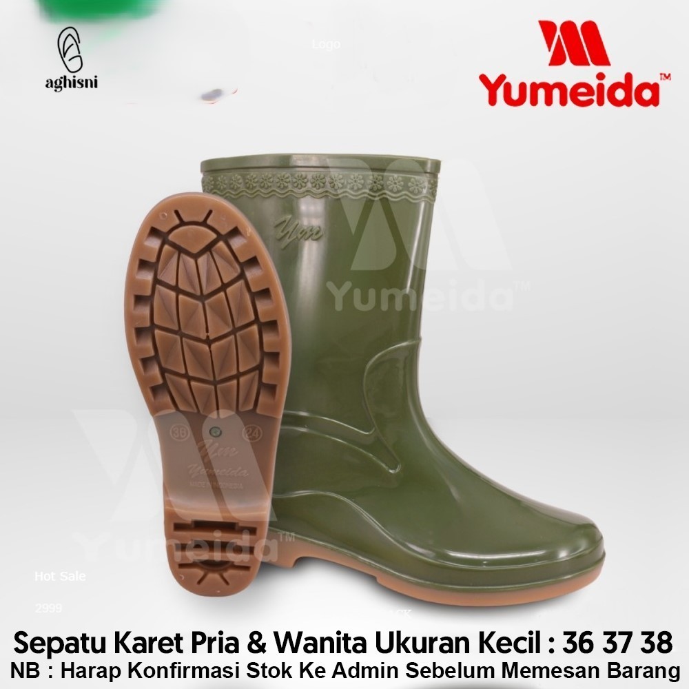 Jual YUMEIDA YM2 sepatu boot setengah betis PVC Rubber Boots Hujan Pria ...