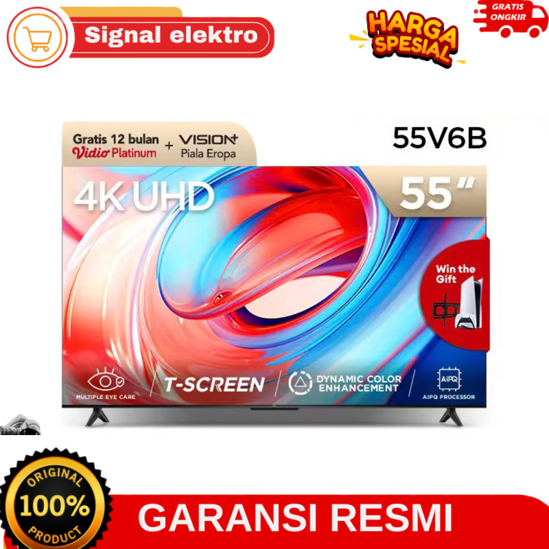 Jual TCL 55V6B 55 inch Google TV 4K UHD HDR 10 Dolby Audio Google Assistant Netflix Youtube ...