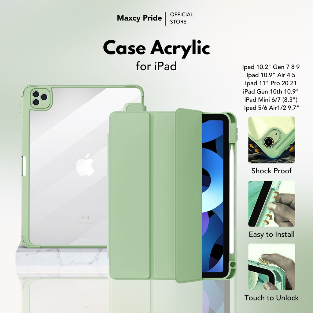Jual Acrylic Case Ipad Gen 10/11 Inch Premium Smartlock Protective ...