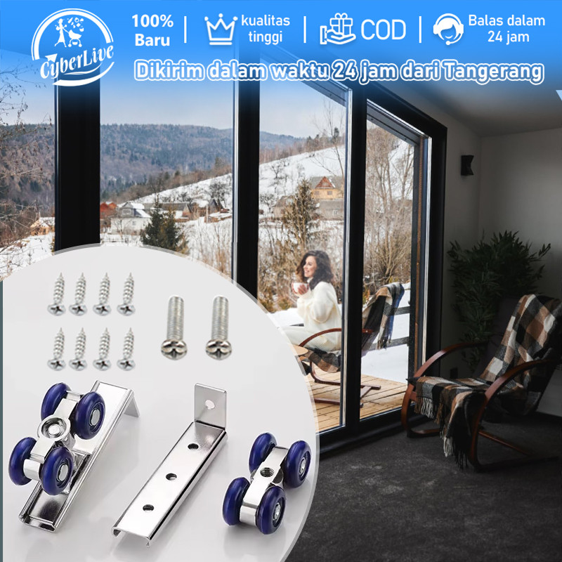 Jual Roda Pintu Geser Sliding Gantung Roda Rel Pintu Atas Kit Roda Rel Pintu Sliding Door Wheel ...