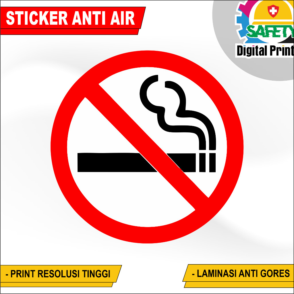 Jual STIKER SIGN DILARANG MEROKOK MODEL BULAT DAN KOTAK STIKER VINYL ...