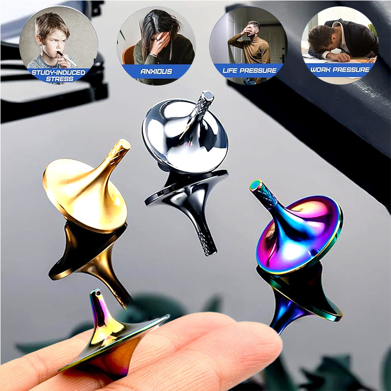 Jual Metal Top Spinner Kinetic Desk Fidget Toy Spinner Good Balance ...