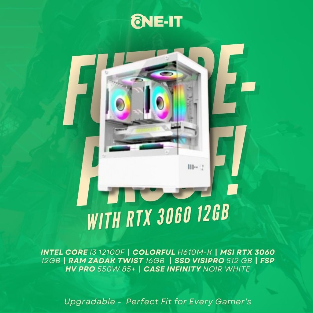 Jual PC Gaming i3 12100F + GeForce RTX 3060 12GB | RAM 16GB | SSD 512GB ...