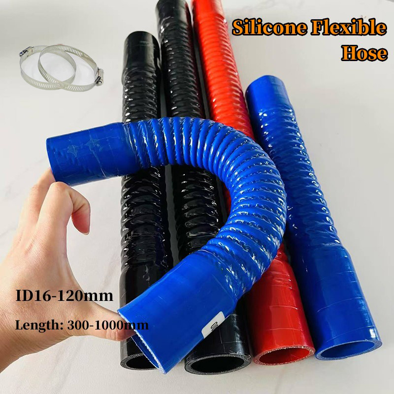 Jual Blue Steel Wire Corrugated Tube Silicone Hose High Pressure And ...