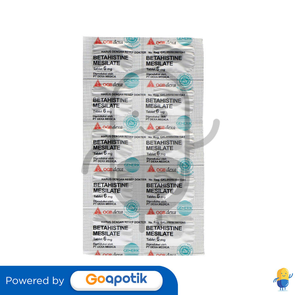 Jual Betahistine Mesilate Ogb Dexa Medica 6 Mg Strip 10 Tablet / Vertigo | Shopee Indonesia