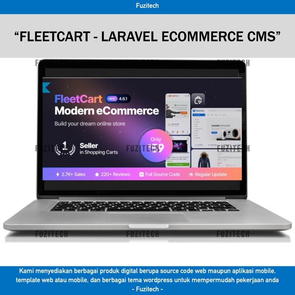 Jual SOURCE CODE APLIKASI WEB FLEETCART - LARAVEL ECOMMERCE CMS D169 FUZITECH | Shopee Indonesia