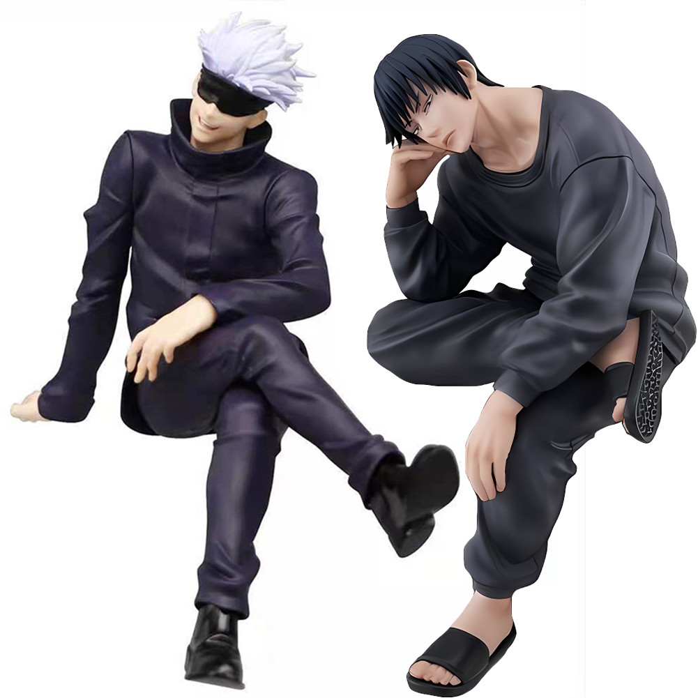 Jual Anime JJK figure Gojo Satoru Fushiguro Toji model sitting pose ...