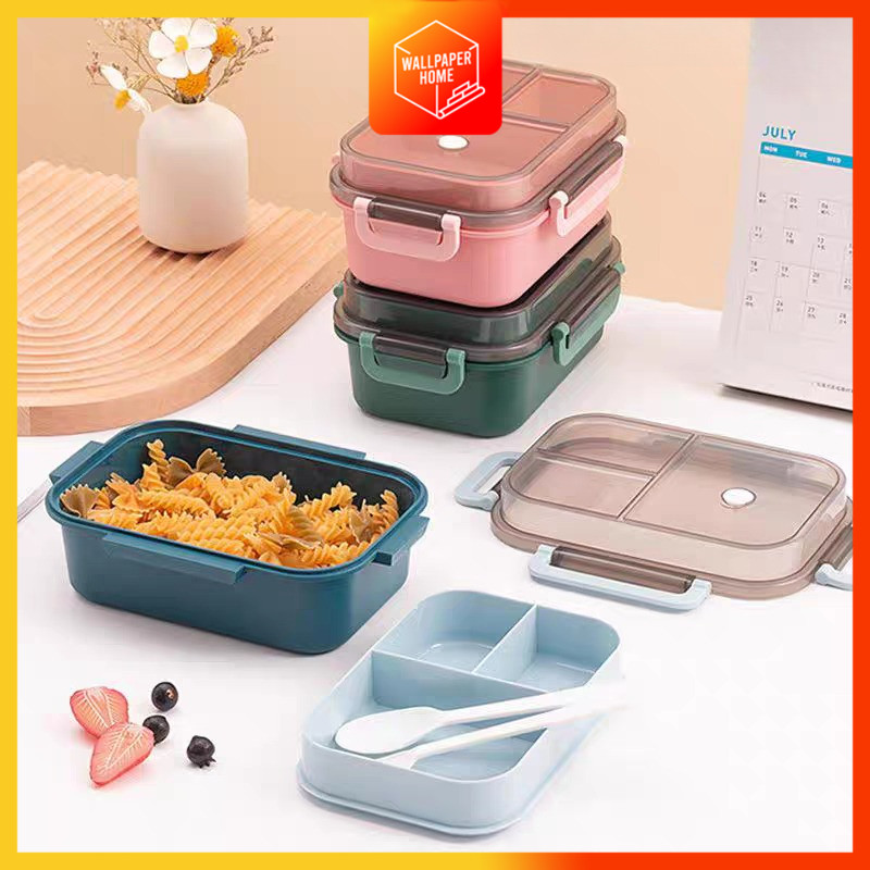 Jual Lunch Box 1250ml Desain 2 Tingkat 3 Sekat Anti Tumpah | Kotak ...
