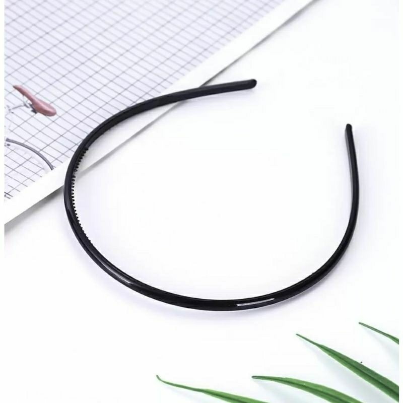 Jual (12 Pcs) Bando Lidi Polos Hitam / Bando Plastik Polos | Shopee ...