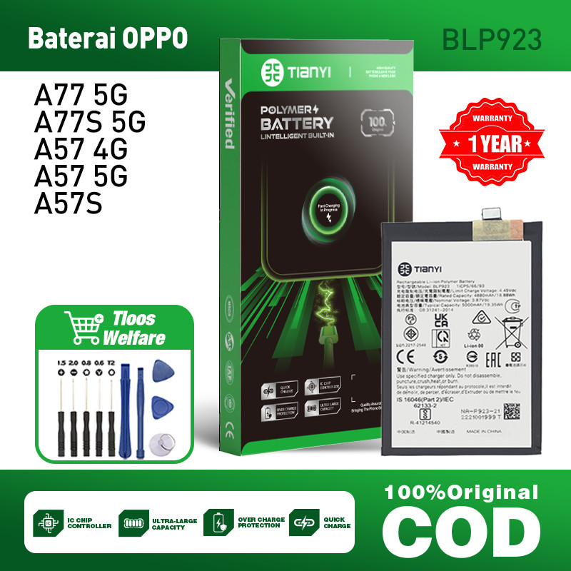 Jual Baterai OPPO A77 A57S Batre For OPPO A77S 5G Batere BLP923 Batrai ...