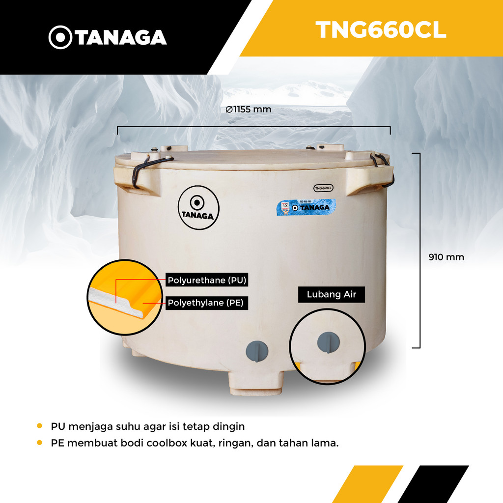 Jual TANAGA Cooler Box 660CL Termos Coolbox Ice Box Es Batu Daging Ikan ...