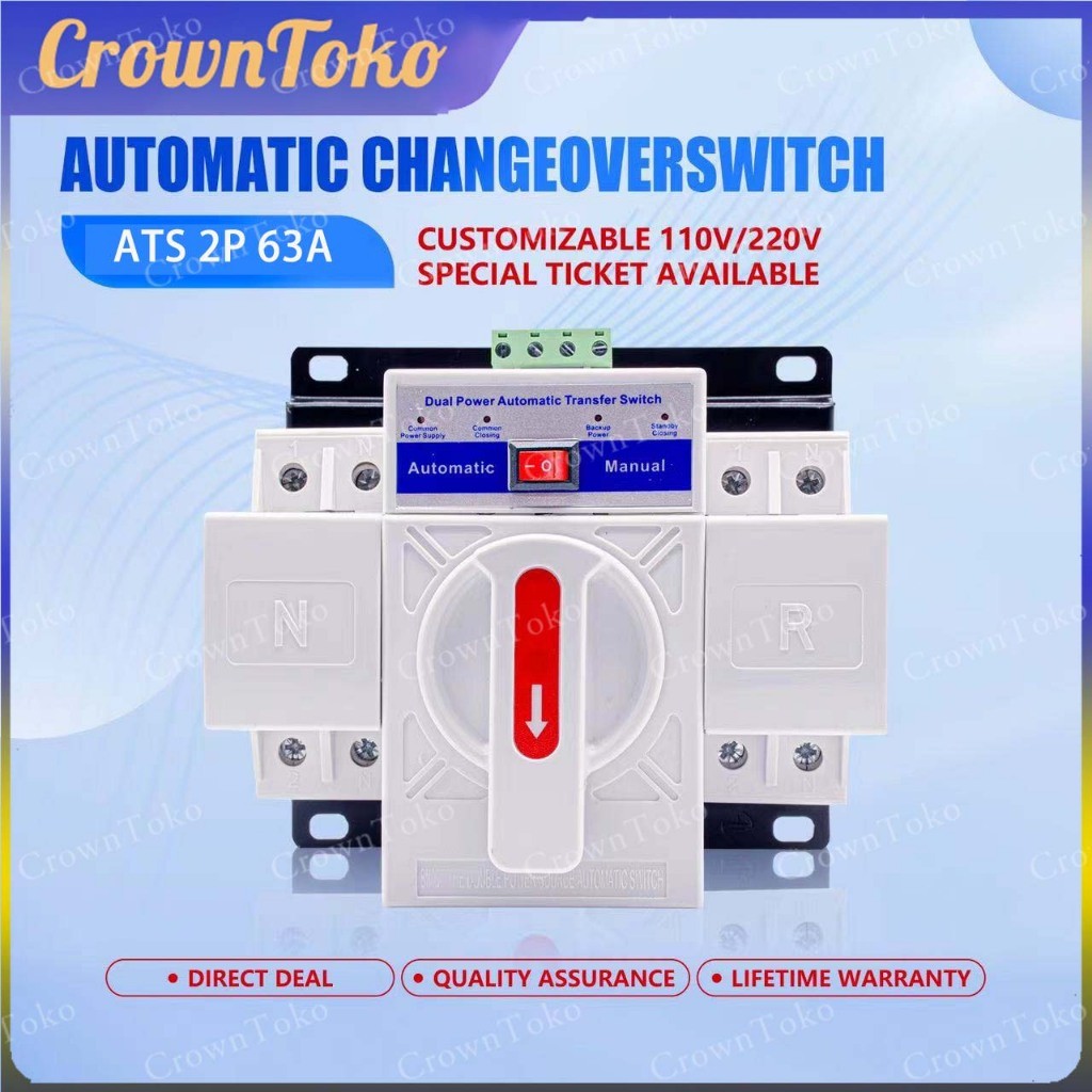 Jual 2P63A Automatic Transfer api Switch kekuasaan ganda ATS 63A 2P Auto Otomatis 110v-220v ...