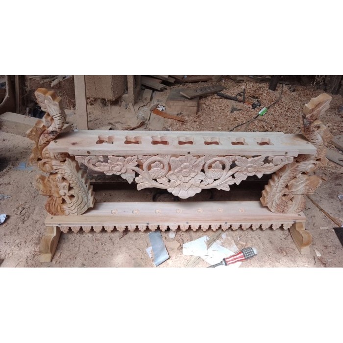 Jual jagrak keris patrem isi 7 dari kayu jati ukiur naga kembar ...
