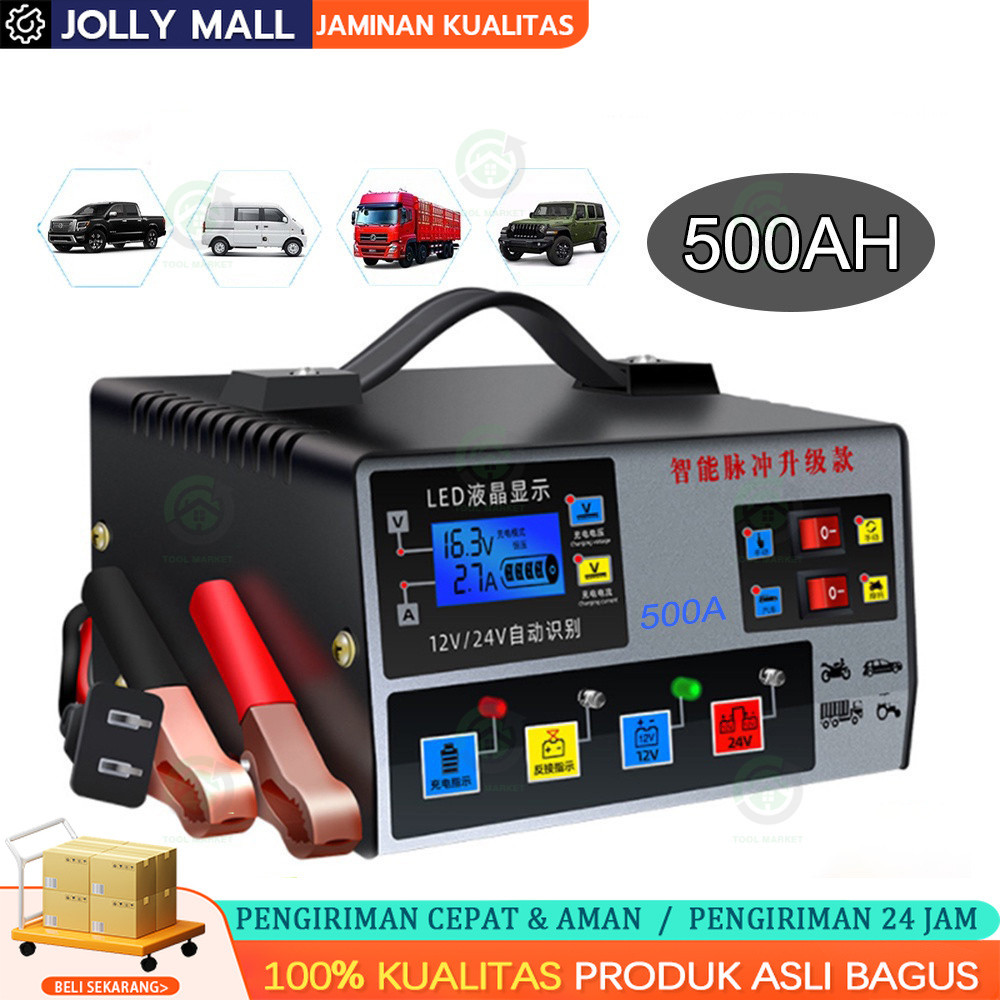 Jual Pengisi daya perbaikan aki mobil 400W 12v / 24v 6-180Ah Charger Aki Intelligent Automatic ...