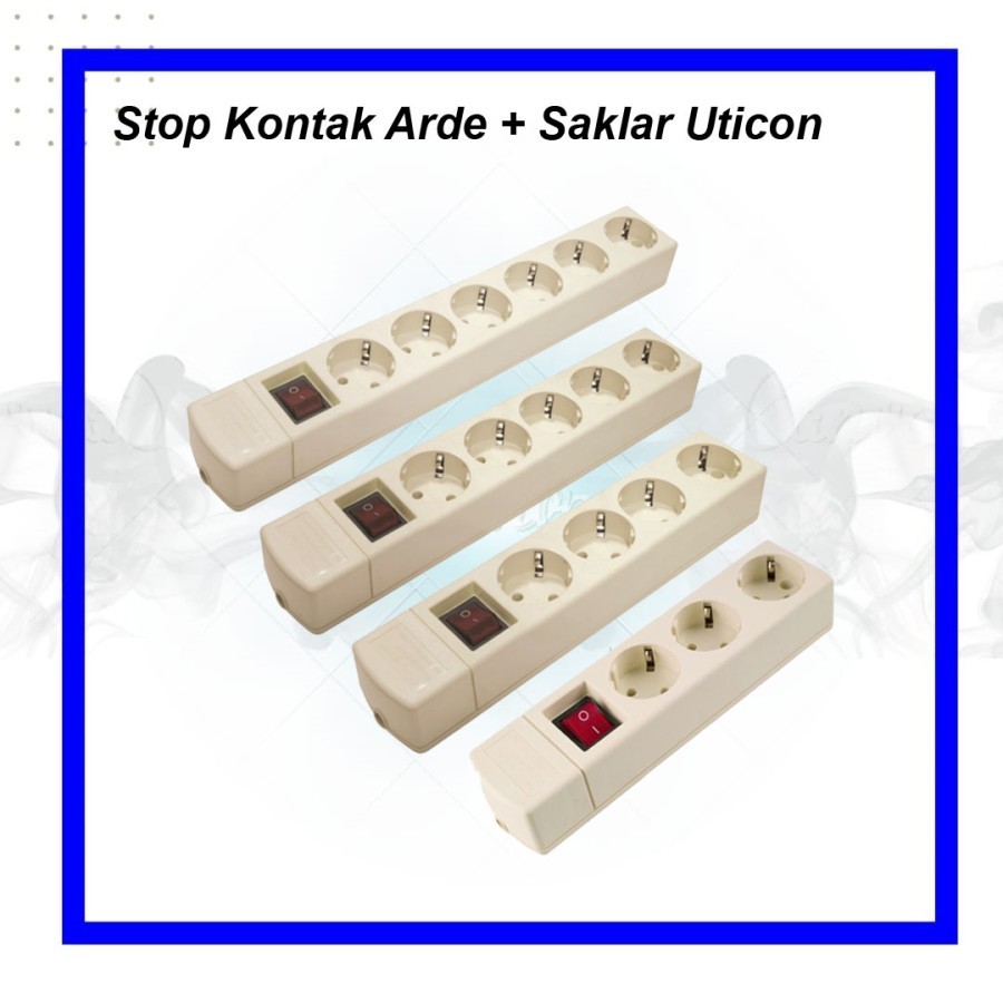 Jual Stop Kontak Arde + Steker Saklar UTICON 3 4 5 6 LUBANG SNI | Shopee Indonesia