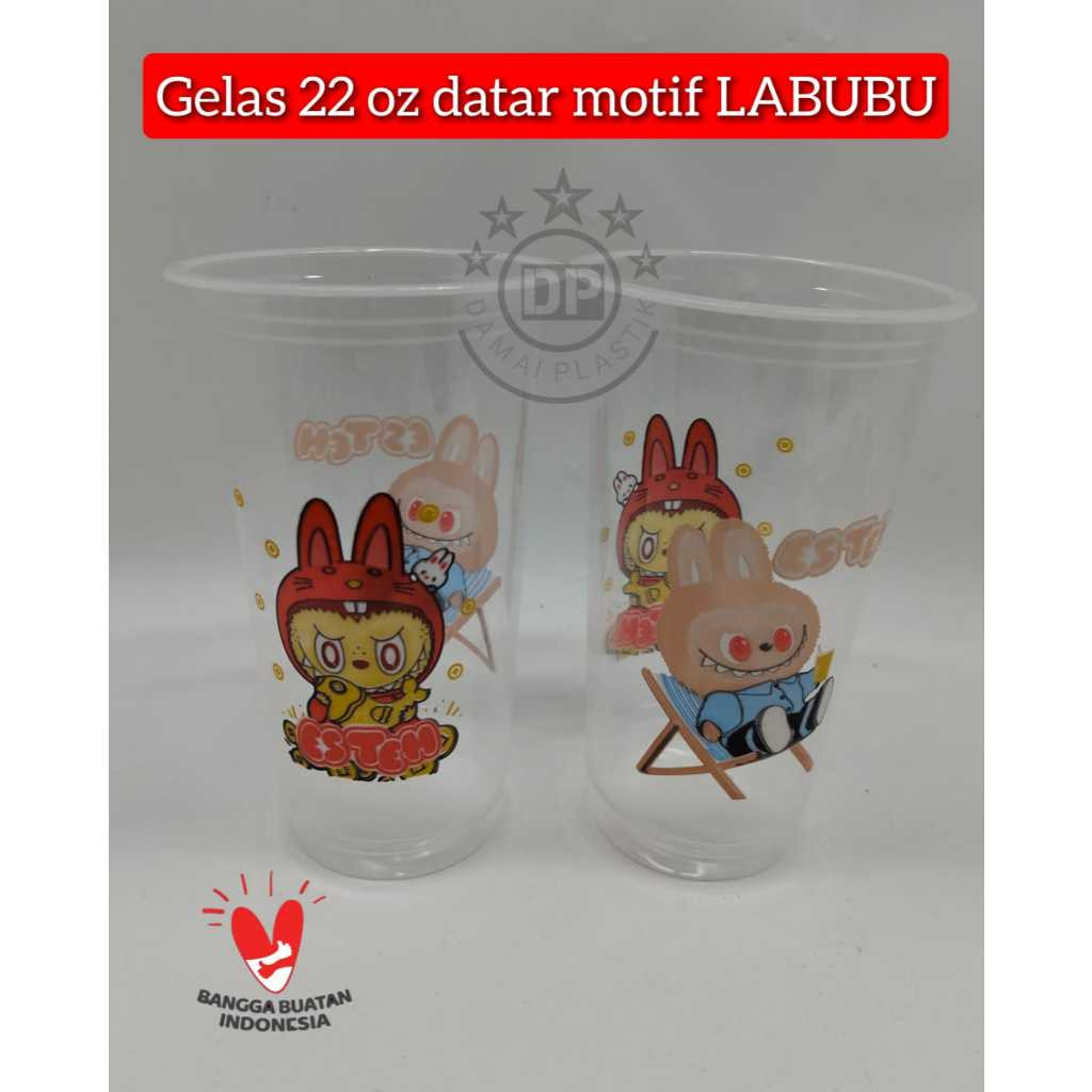 Jual Gelas Es Tea LABUBU VIRAL 16oz Es Teh Manis Pop Ice 16 Oz Gelas ...