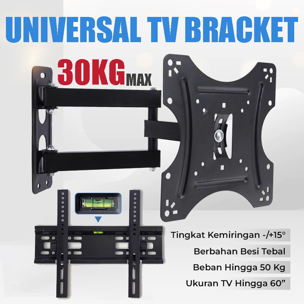 Jual Bracket TV Full Motion Swivel Arm Pemasangan Dinding TV Gerak ...