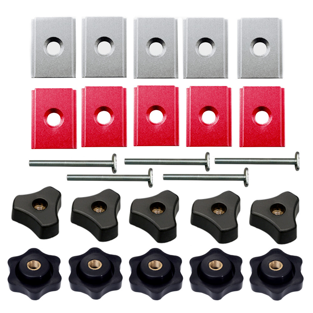 Jual 5/10Pcs Miter Track Sliding Nut T-Slider T Slot T Bolt and Nut Set ...