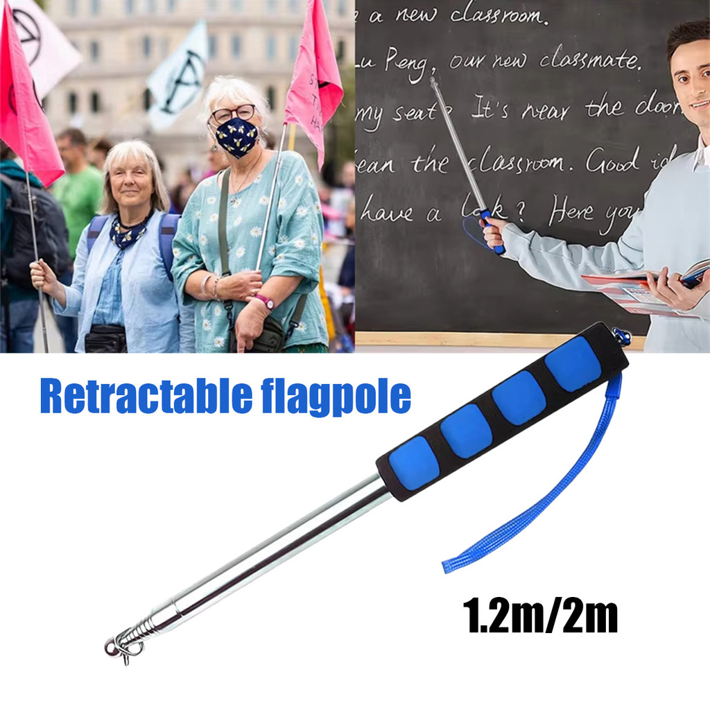 Jual Tongkat Bendera Lipat Teleskopik 1.2/2 meter Tongkat Tiang Bendera ...