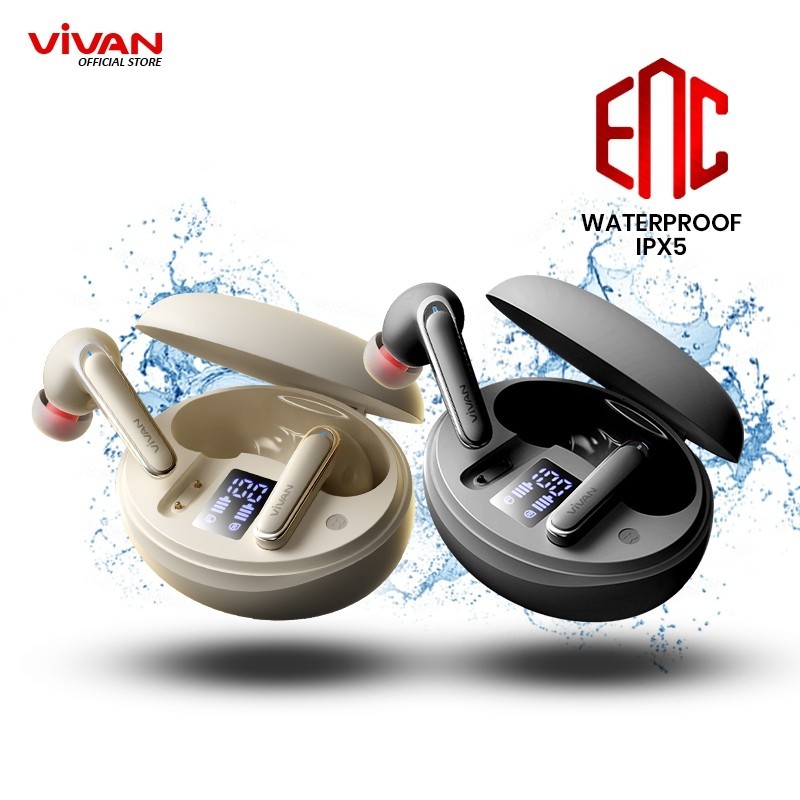Jual VIVAN T330 TWS Liberty Dual ENC Headset Bluetooth 5.3 Playtime 50 ...
