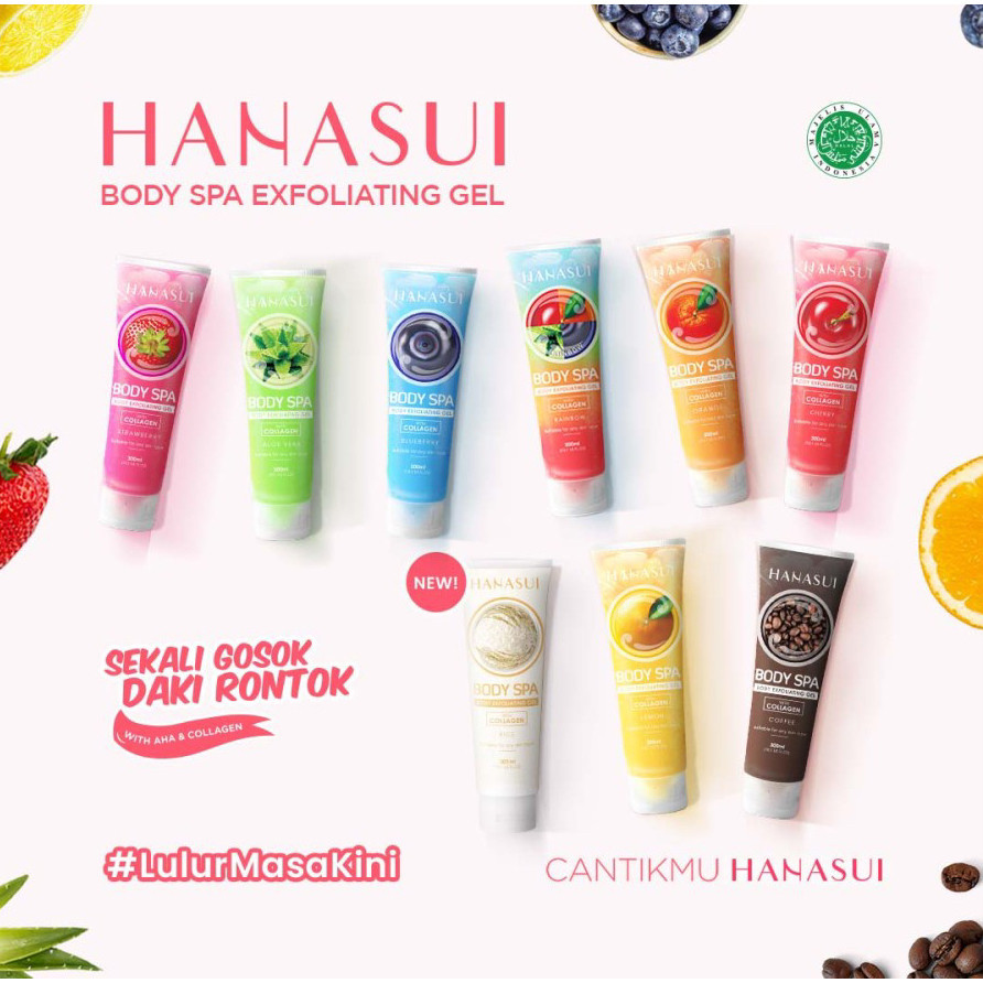 Jual ️Domestika ️ Hanasui Body Spa Exfoliating Gel 300 ML / Scrub Badan ...
