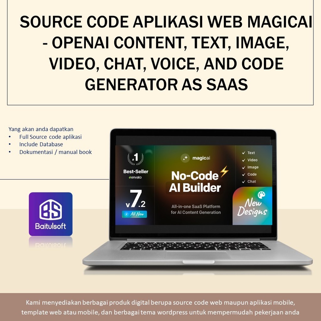 Jual SOURCE CODE APLIKASI WEB MAGICAI - OPENAI CONTENT, TEXT, IMAGE, VIDEO, CHAT, VOICE, AND ...