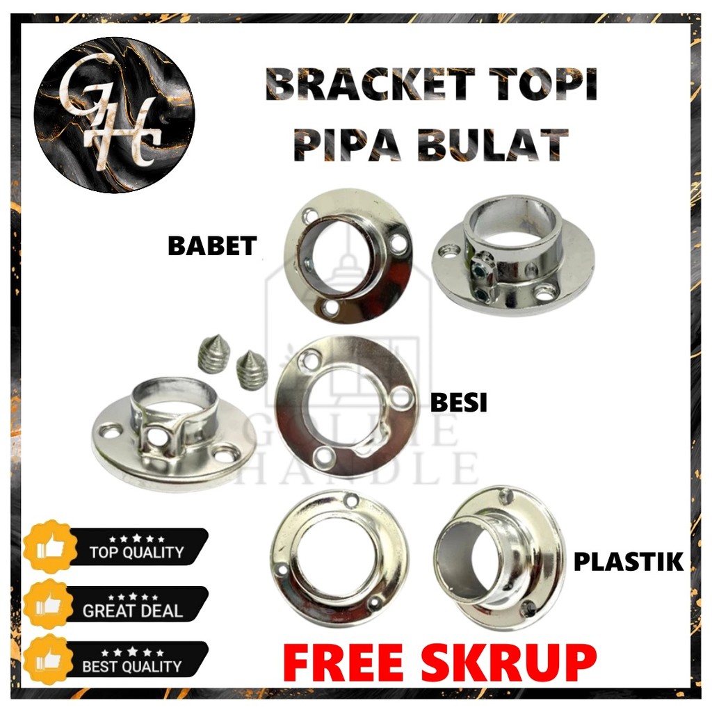 Jual Bracket Topi Pipa 1 Inch 25mm Braket Dudukan Pipa Gorden Sambungan ...