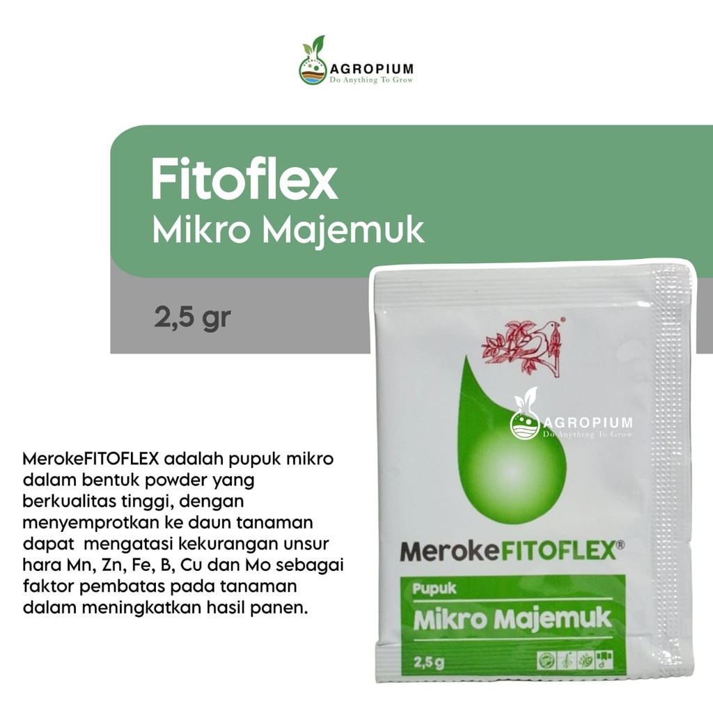 Jual Pupuk Meroke FITOFLEX 2.5 gr Mikro Majemuk Kemasan Pabrik | Shopee ...