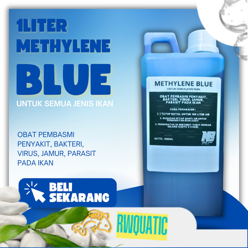Jual Methylene Blue 1 Liter - Obat Biru Parasit Virus Jamur Bakteri Pada Ikan | METILIN BLUE ...