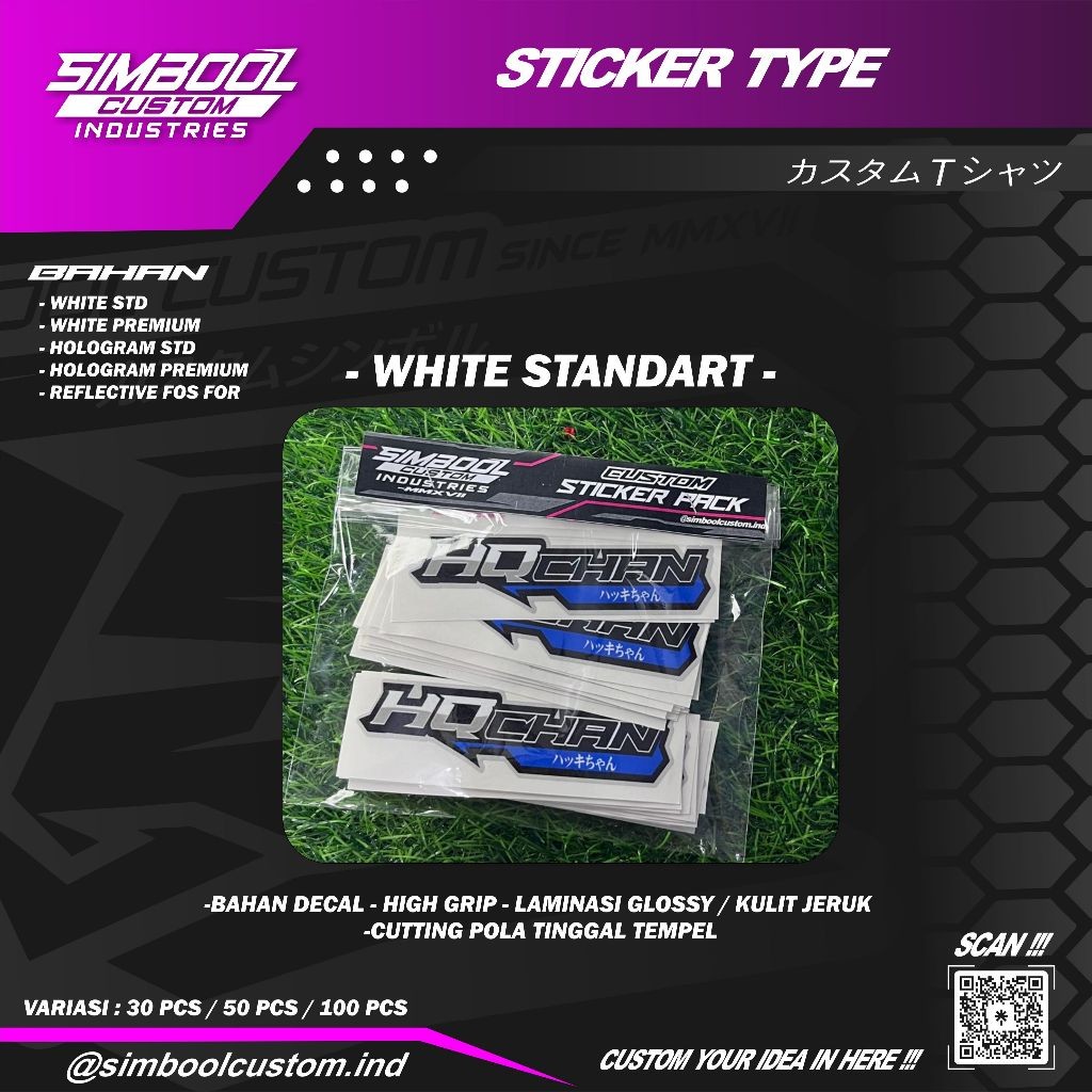 Jual NON COD ( CUSTOM STICKER PACK) Design By request / 30pcs sticker ...