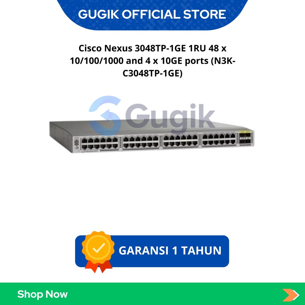 Jual Cisco Nexus 3048TP-1GE 1RU 48 x 10/100/1000 and 4 x 10GE ports ...