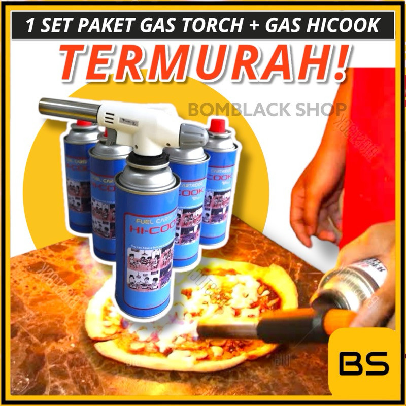 Jual Paket Hemat Gas Torch + Gas Hi Cook 230gr Pematik Gas Kompor Api ...