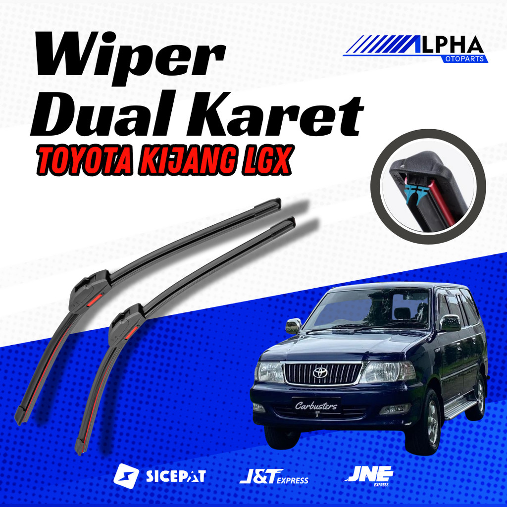 Jual 1 SET Wiper Dual Blade - Toyota Kijang LGX - Wiper 2 Lapis Karet Frameless Model Karet ...