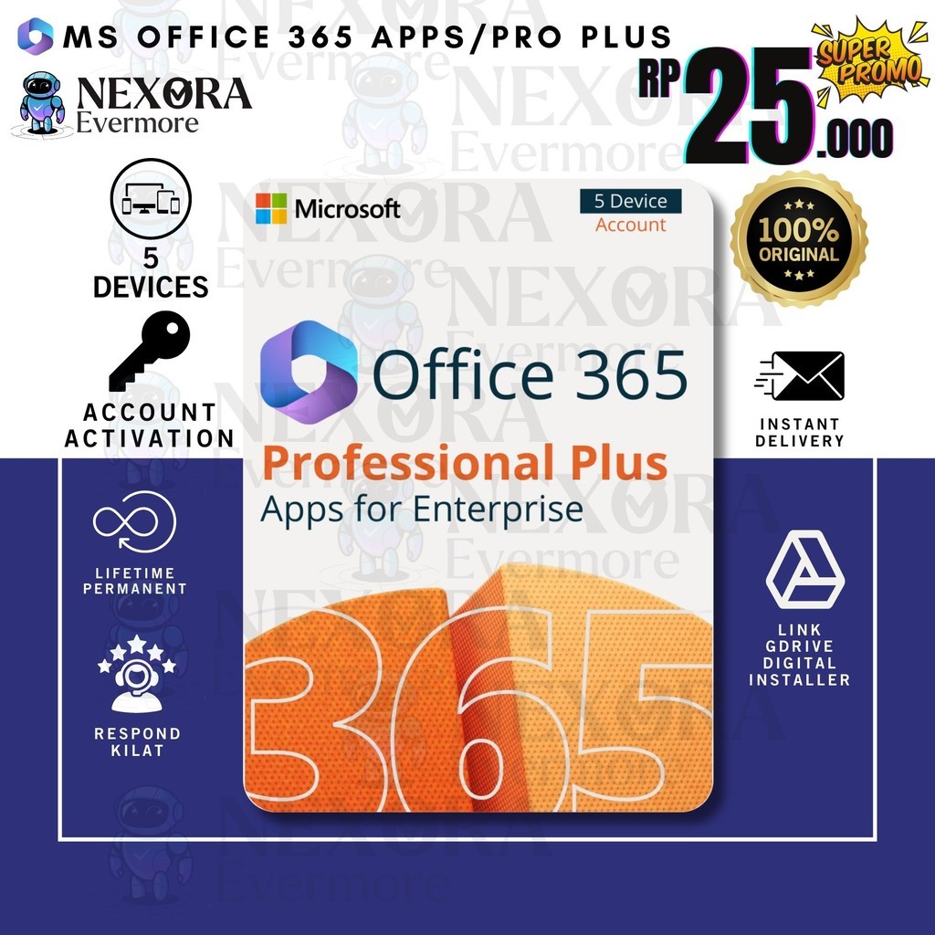 Jual Microsoft Office 365 Pro Plus Original Lifetime Permanent 5 ...