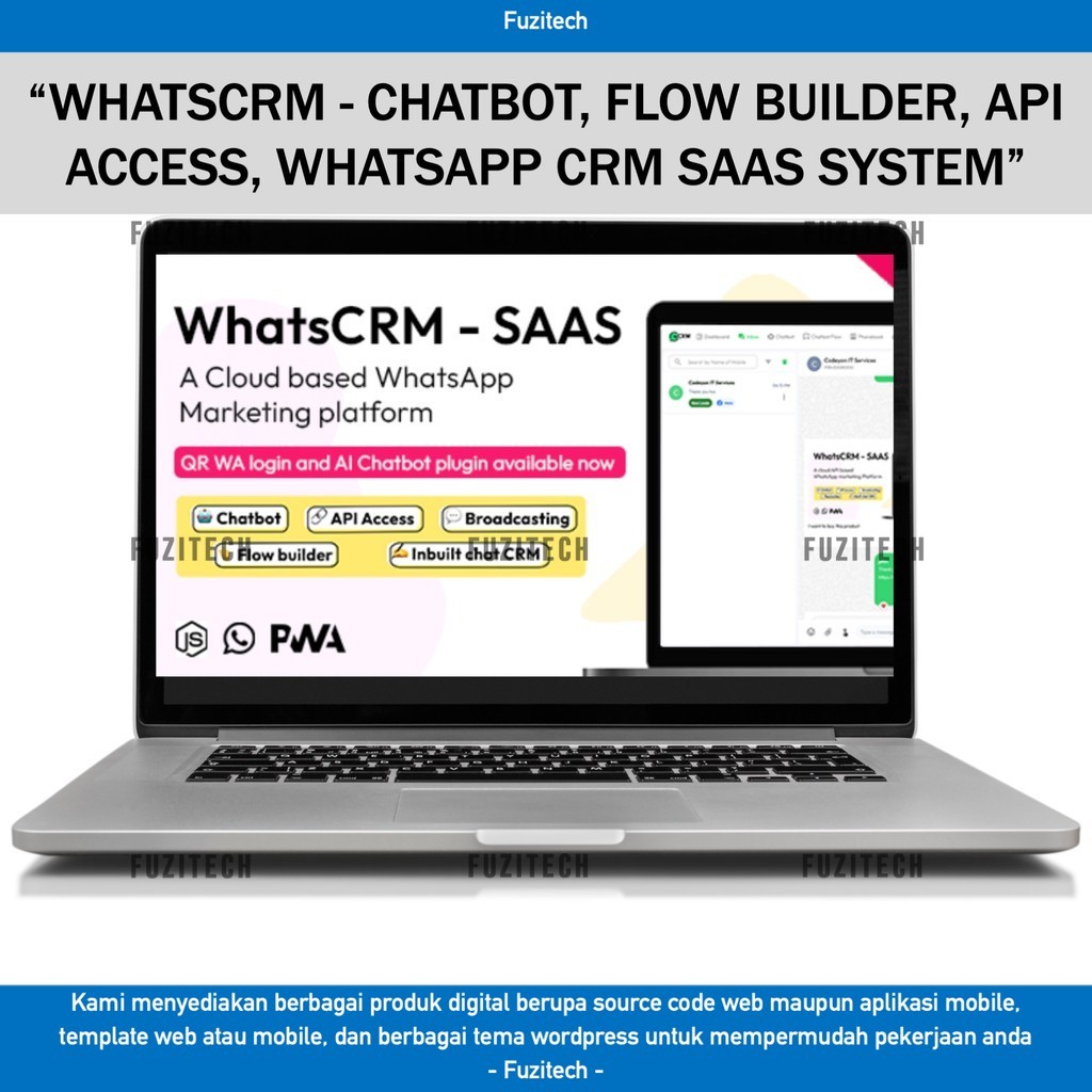 Jual SOURCE CODE APLIKASI WEB WHATSCRM - CHATBOT, FLOW BUILDER, API ACCESS, WHATSAPP CRM SAAS ...
