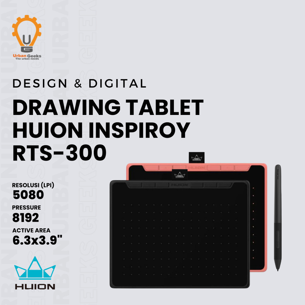 Jual HUION RTS-300 Drawing Tablet Pen Stylus 8192 Pressure Support PC dan Android | Shopee Indonesia