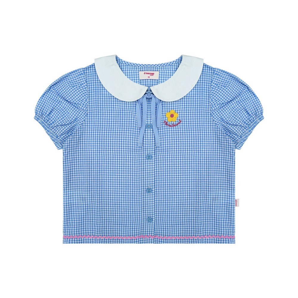 Jual 3Second Kids Kemeja Anak Perempuan Puffed Sleeve Kerah Peter Pan ...