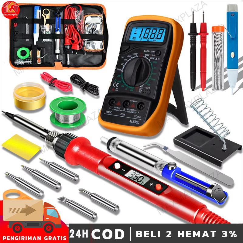 Jual Paket Solder Listrik Lengkap Set Solder Listrik Lengkap dengan Multimeter Iron Tool Kit ...